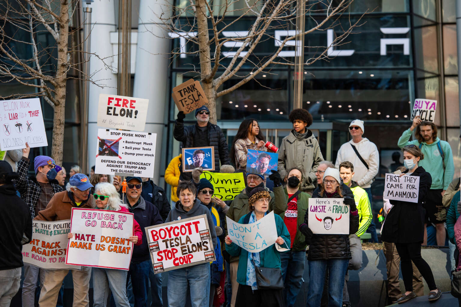 Movement in Opposition to “DOGE” Plans Day of Protests Outside Tesla ...